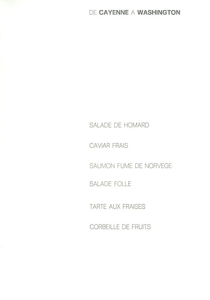 Maréchal MOBUTU | Menus Concorde