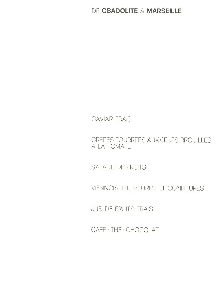 Maréchal MOBUTU | Menus Concorde