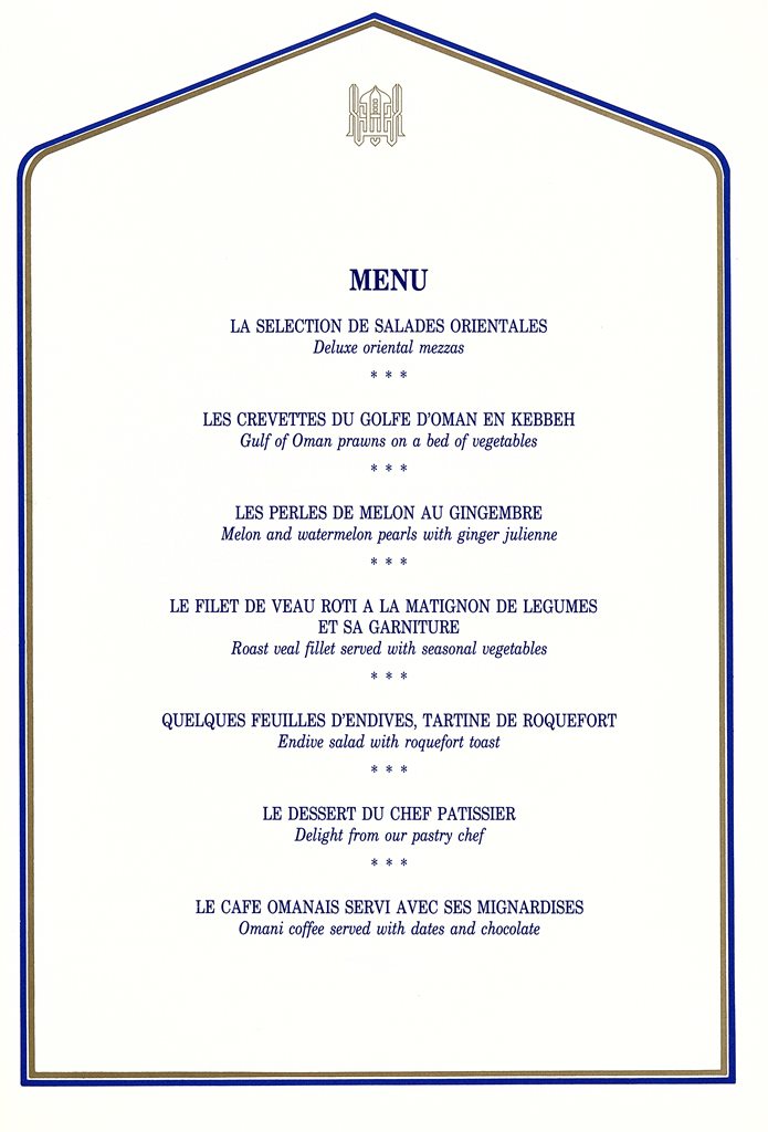 Tour du monde n° 13 | Menus Concorde